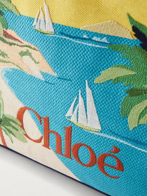 Chloé Soleil Embroidered Canvas Shoulder Bag - Multi