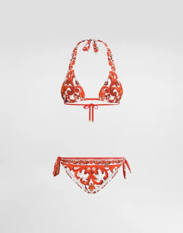 Dolce & Gabbana Padded Balconette Bikini With Majolica Print - Multicolor