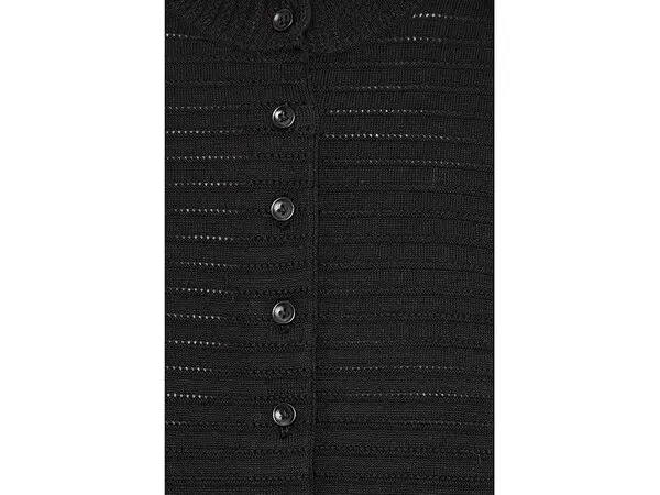 Madewell Cotton Stitch Siya Short Sleeve Cardigan - Black