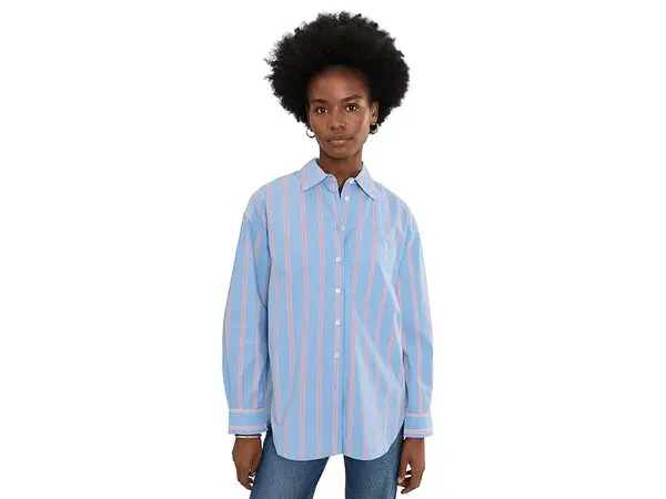 Madewell Easy Shirt Midweight Washed Poplin - Blue
