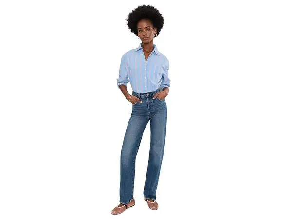 Madewell Easy Shirt Midweight Washed Poplin - Blue