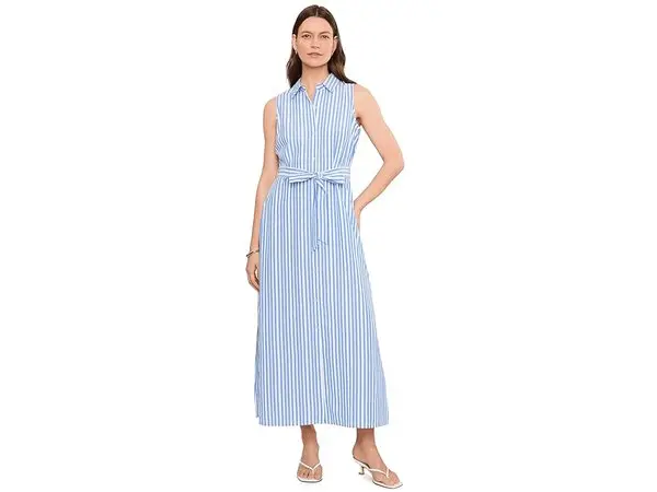 Vince Camuto Sleeveless Striped Maxi Dress With Sash