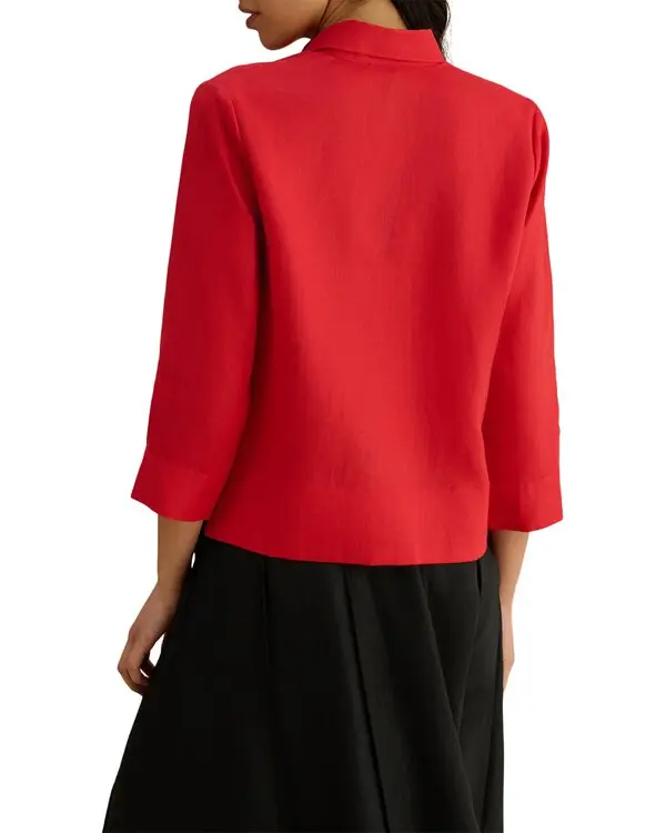 HOBBS LONDON Nita Linen Shirt - Salsa Red