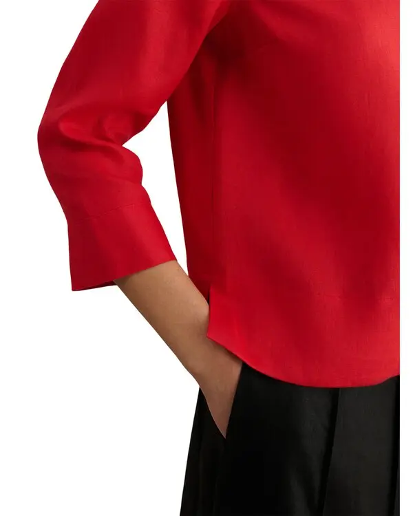 HOBBS LONDON Nita Linen Shirt - Salsa Red