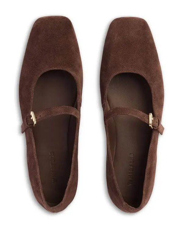 Whistles Suede Mary Jane Ballet Flats