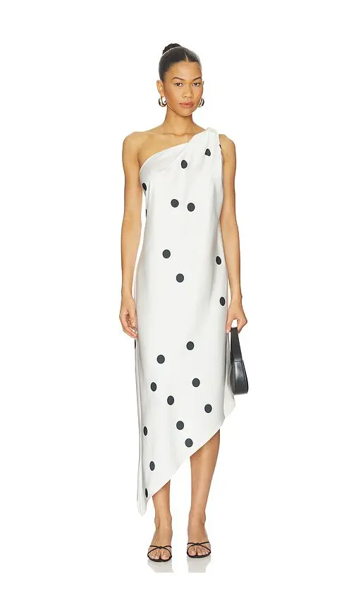 Anna October Asymmetrical Midi Dress - Polka Dot