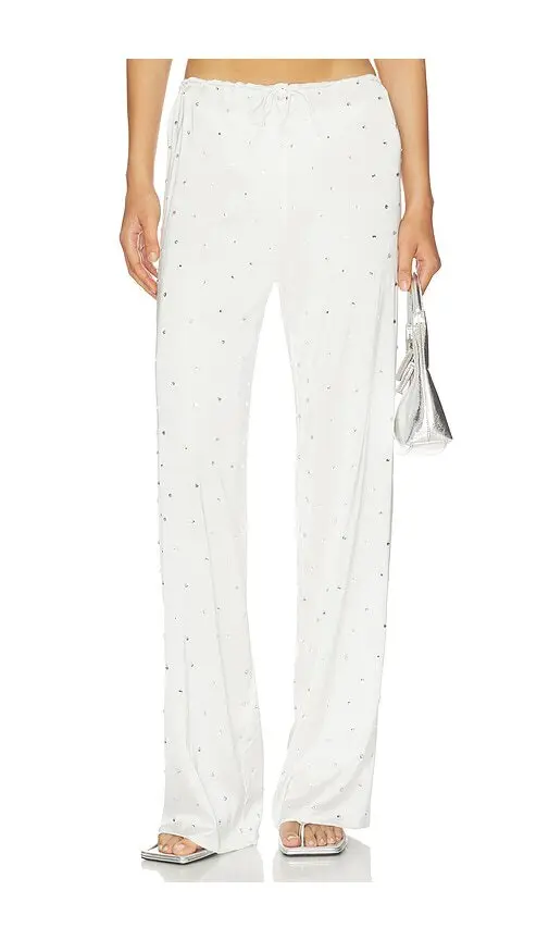 Oseree Bridal O Gem Pants In White - Pearl