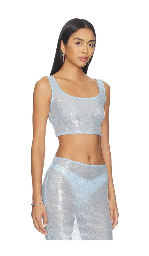 Superdown Sequin Embellished Cropped Top
