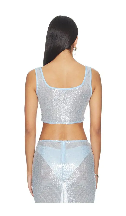 Superdown Sequin Embellished Cropped Top