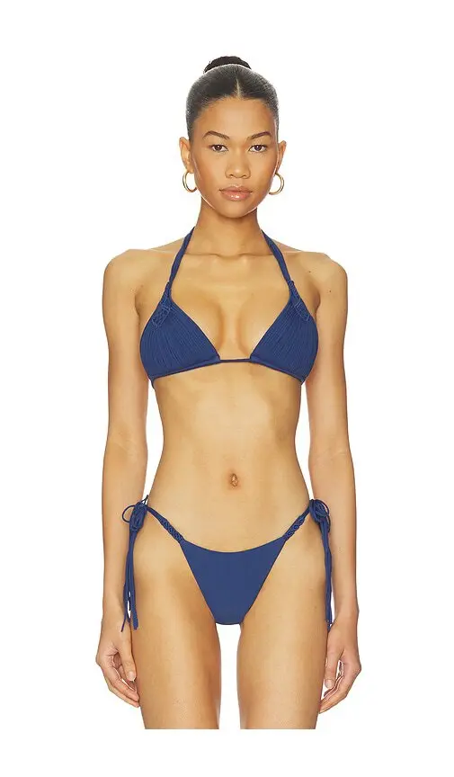 PQ SWIM Mila Triangle Bikini Top - Navy
