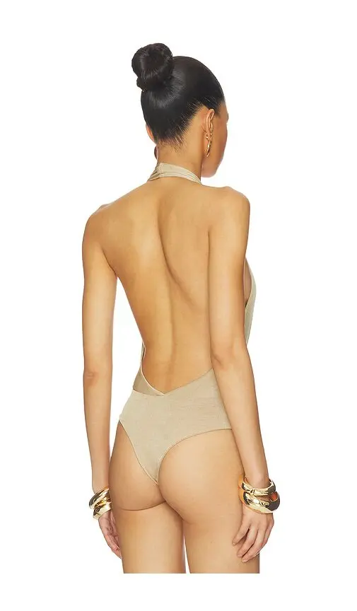 Andamane Halterneck Deep V-neck Bodysuit