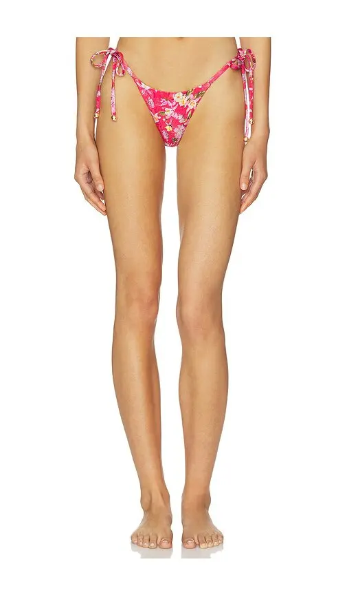 PatBO Peony Print Bikini Bottom - Red