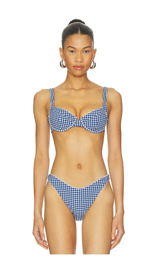 Show Me Your Mumu Montauk Bikini Top - Blueberry Gingham