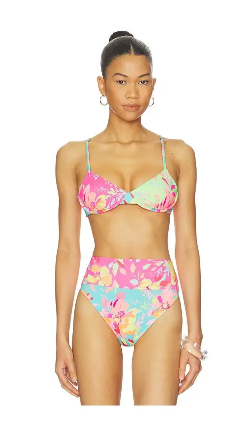 Beach Riot Camilla Bikini Top - Bloom Lagoon