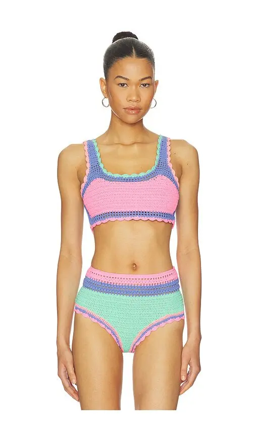 Beach Riot Andy Crochet Bikini Top - Sea Breeze Crochet