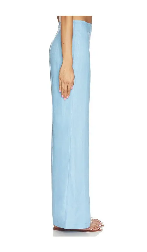 Faithfull The Brand Linen Wide Leg Pant - Sky Blue