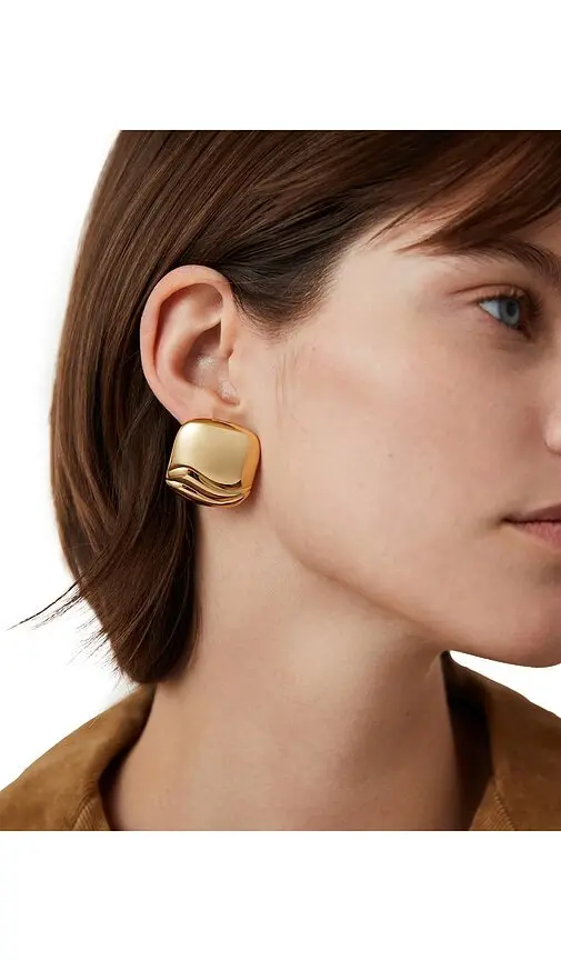 Jenny Bird Rue Statement Earrings In Metallic - Gold