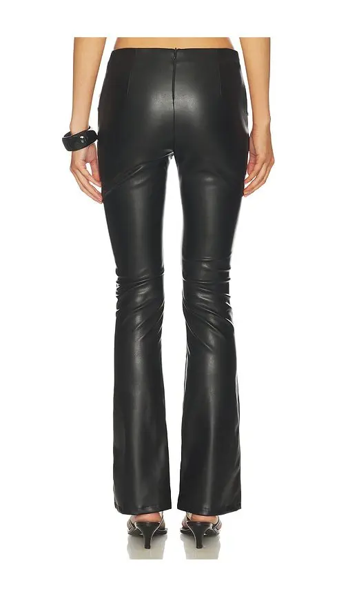 Superdown Faux Leather Flare Pants With Front Tie Detail