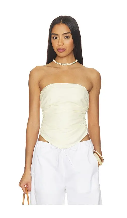 Majorelle Beale Linen Top - Yellow