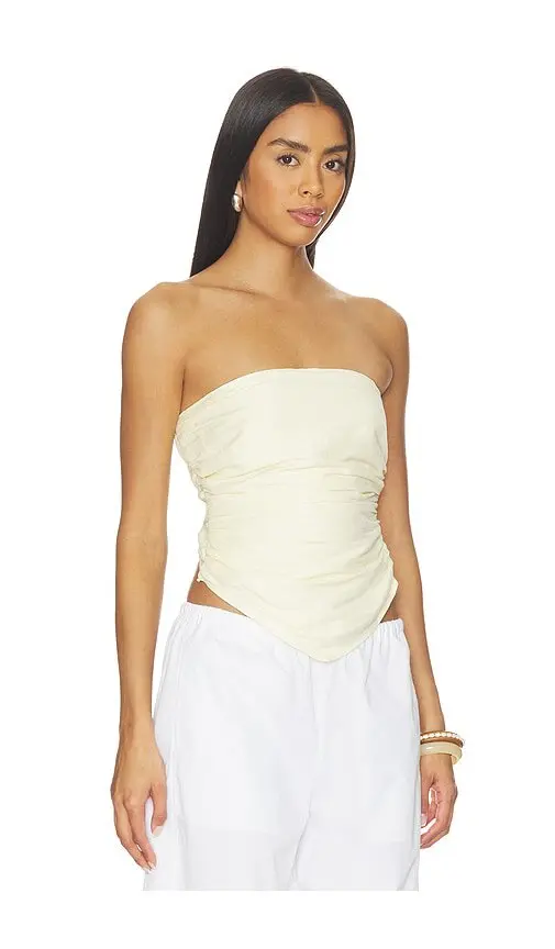 Majorelle Beale Linen Top With Back Tie Detail
