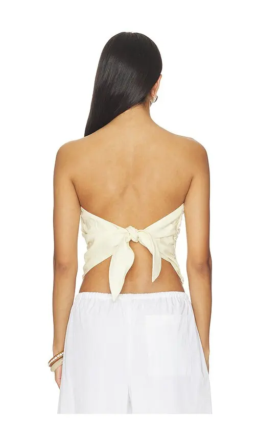 Majorelle Beale Linen Top With Back Tie Detail