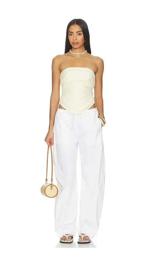 Majorelle Beale Linen Top With Back Tie Detail
