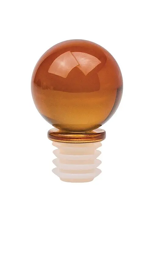 HERE'S HOW The Moony Glass Bottle Stopper In Burnt Orange - Amber