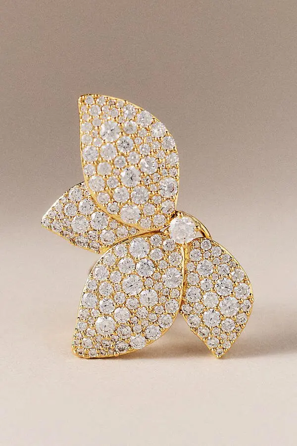 Nadri Starlet Leaf Post Earrings