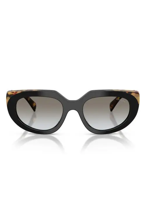 Prada Oval Sunglasses - Black/medium Tortoise/grey