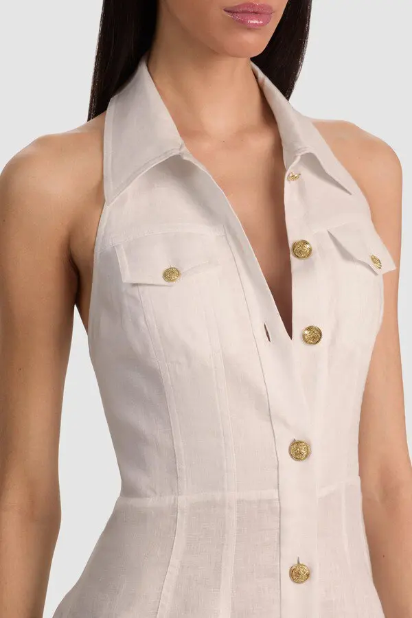 Alice + Olivia Kendall Linen Maxi Dress