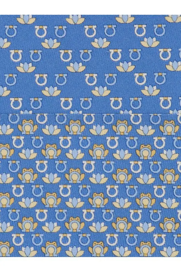 FERRAGAMO Frog Print Silk Neck Tie