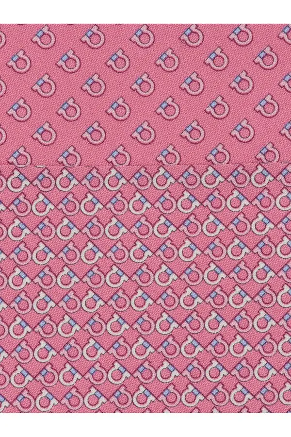 FERRAGAMO Gancini Square Print Silk Neck Tie