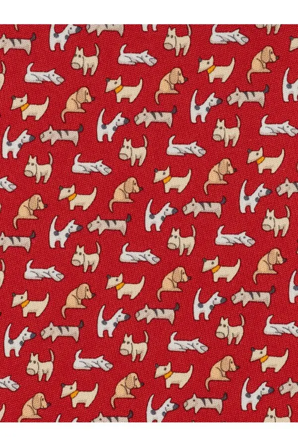 FERRAGAMO Printed Silk Neck Tie - Red