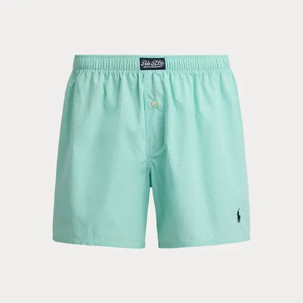 Ralph Lauren Classic Woven Cotton Boxer - Blue Houndstooth