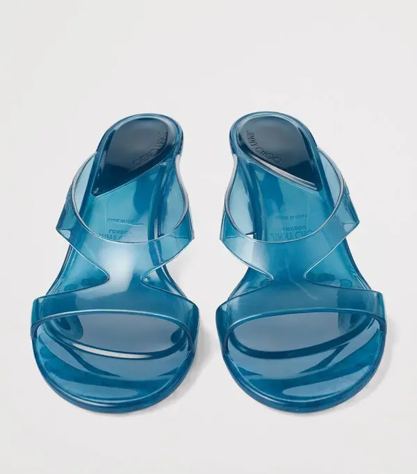 JIMMY CHOO Jelly Drop 50 Glitter Heeled Mules