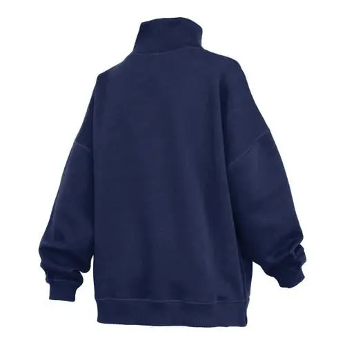 PRESSBOX Michigan Wolverines Oversized Mock Neck Sweatshirt