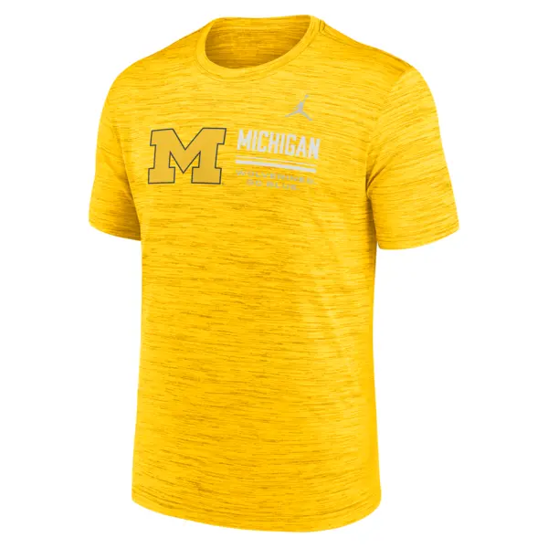 JORDAN Brand Michigan Sideline Velocity Dri-fit College T-shirt - Yellow