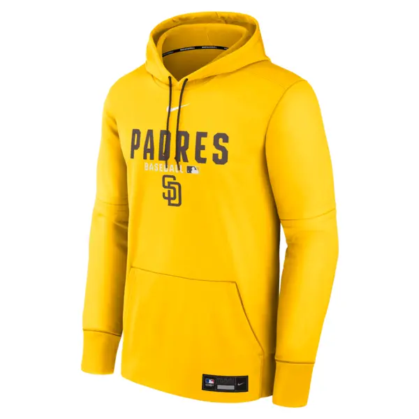 Nike San Diego Padres Authentic Collection Therma Mlb Pullover Hoodie - Yellow