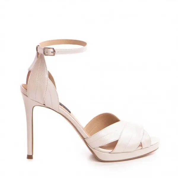 THE 5TH ELEMENT Smaranda Stiletto Platform Sandals With Ankle Strap - White