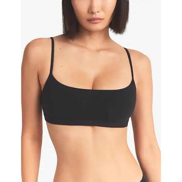 SKIMS Everyday Scoop Cotton Bralette - Onyx