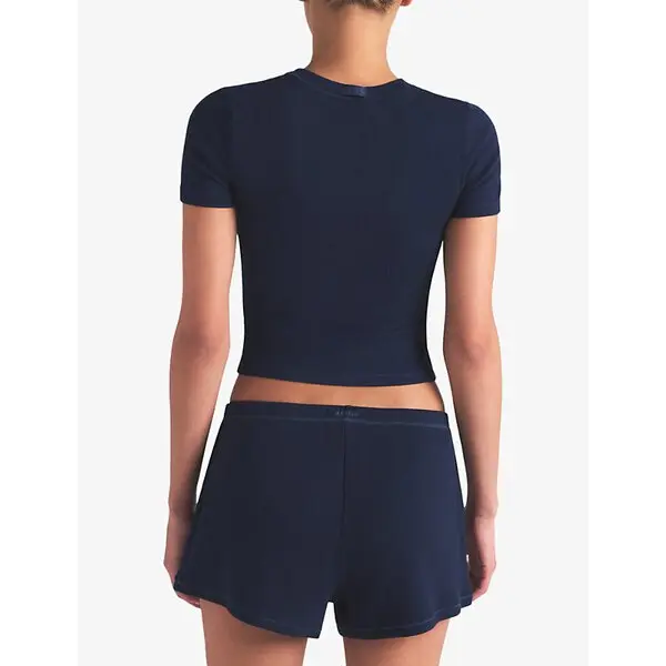 SKIMS Loose Rib Cotton-jersey Shorts