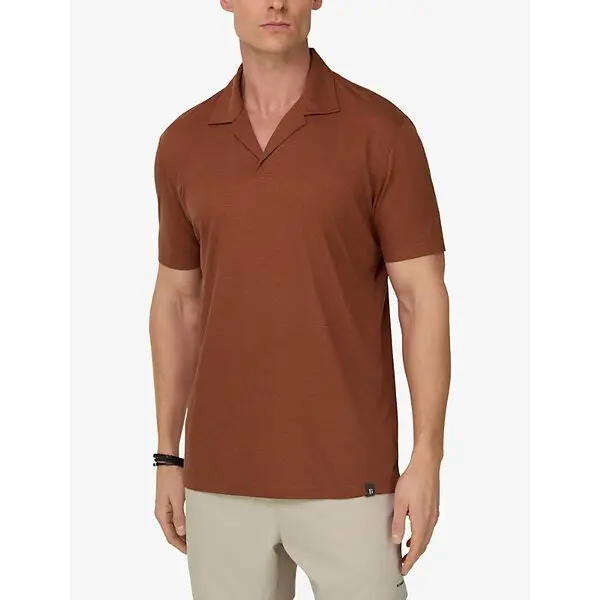 Boggi Milano Camp-collar Regular-fit Lyocell-blend Polo Shirt