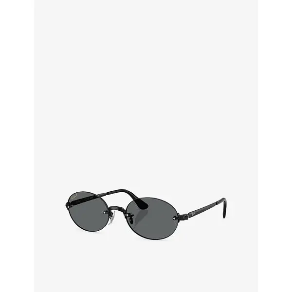 Ray-ban Oval-frame Metal Sunglasses - Black