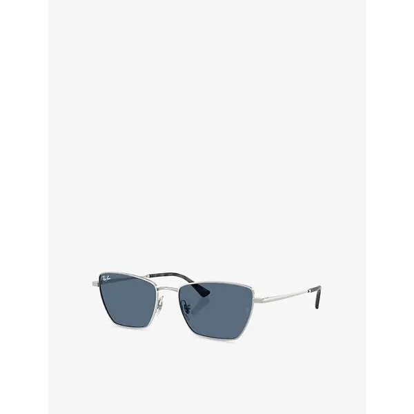 Ray-ban Rb3783 Irregular Frame Metal Sunglasses - Silver