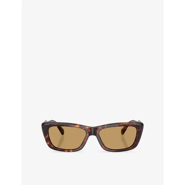 Miu Miu Rectangular Frame Acetate Sunglasses - Brown