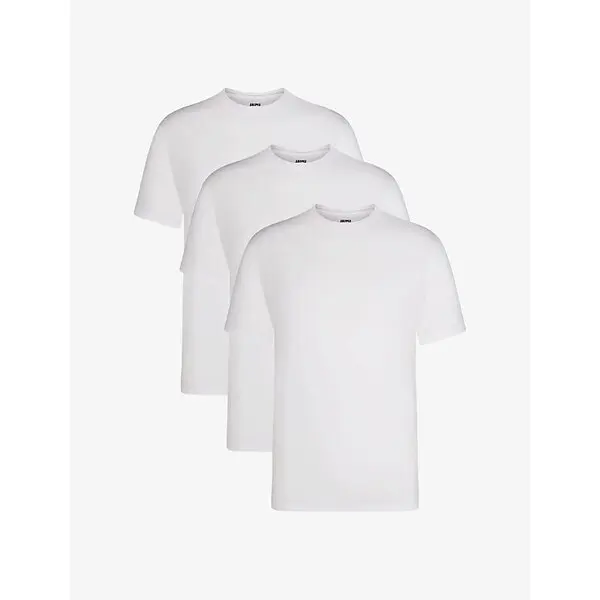 SKIMS Basic Lightweight Crewneck Pack Of Three Cotton-jersey T-shirts