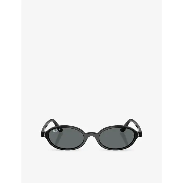 Ray-ban Oval-frame Injected Sunglasses - Black
