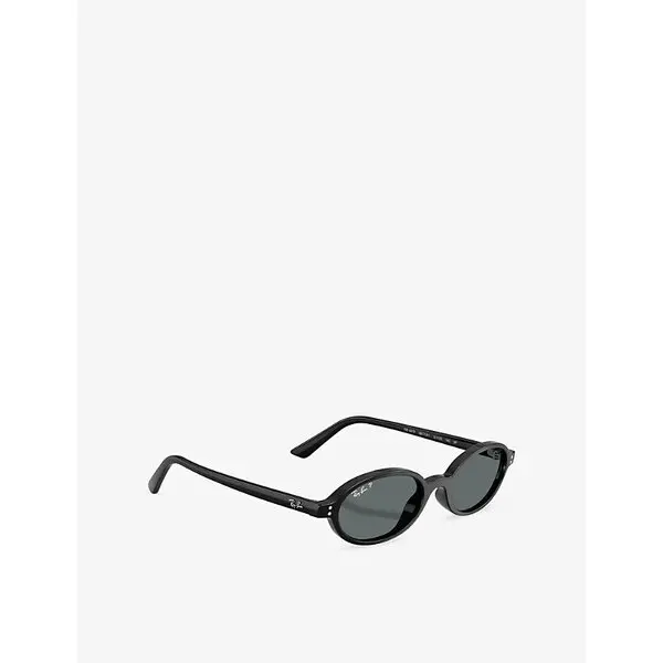 Ray-ban Oval-frame Injected Sunglasses - Black