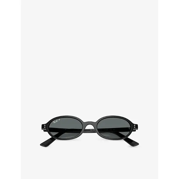 Ray-ban Oval-frame Injected Sunglasses - Black