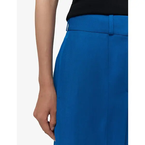 JOSEPH High-rise Wide-leg Linen-blend Trousers
